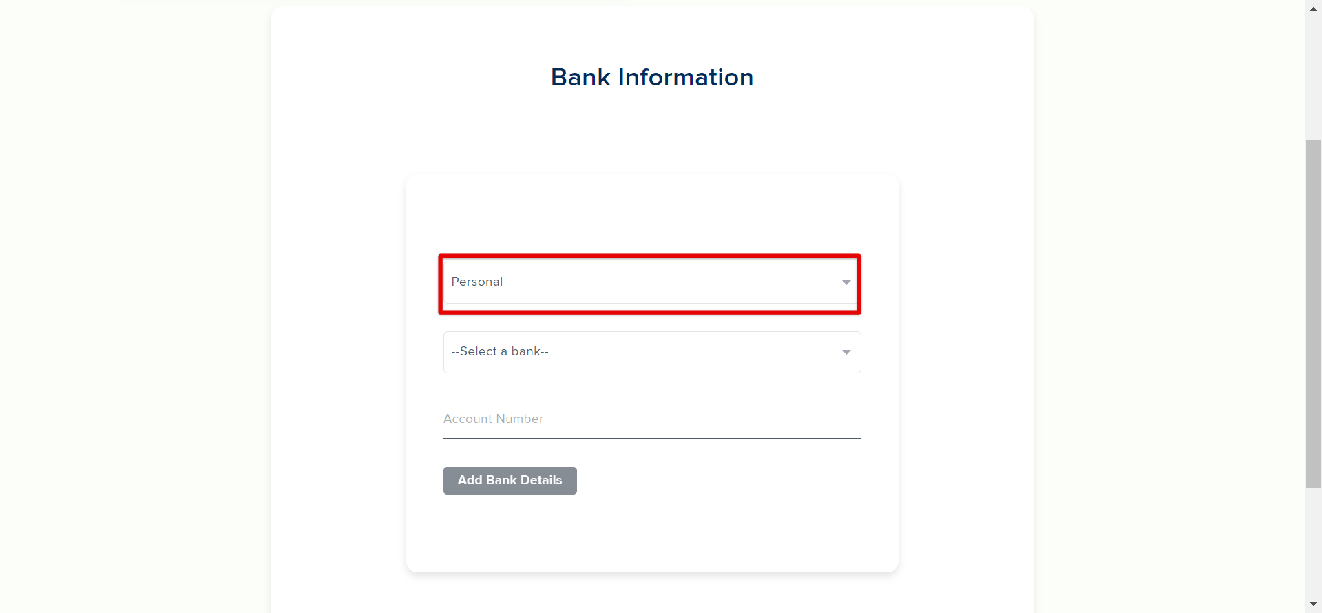 How to Add A Personal Or Business Disbursement Account (Signup flow ...